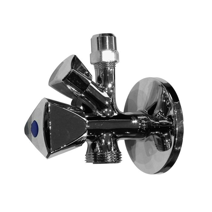 1/2" x 10 mm Stopventil dobbelt krom - Kuglehaner & Minicim - Nicobelli VVS